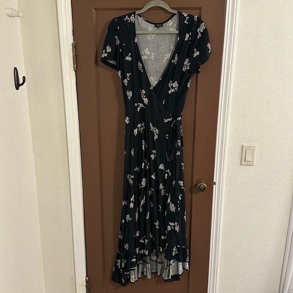 Lira | Dresses | Lira Wrap Dress Dark Blue Floral | Poshmark